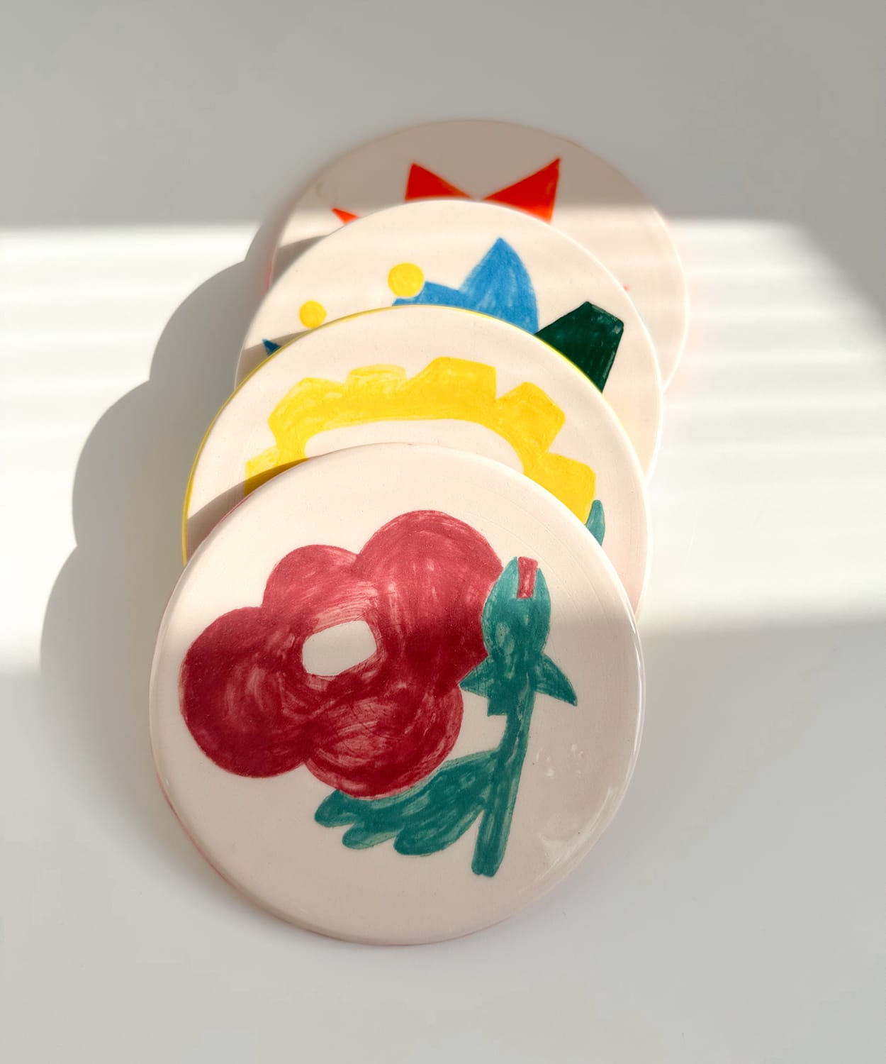 Ceramic Coaster "Flowers" — Jun Objects